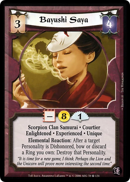 Bayushi Saya Exp/card | L5r: Legend of the Five Rings Wiki | Fandom