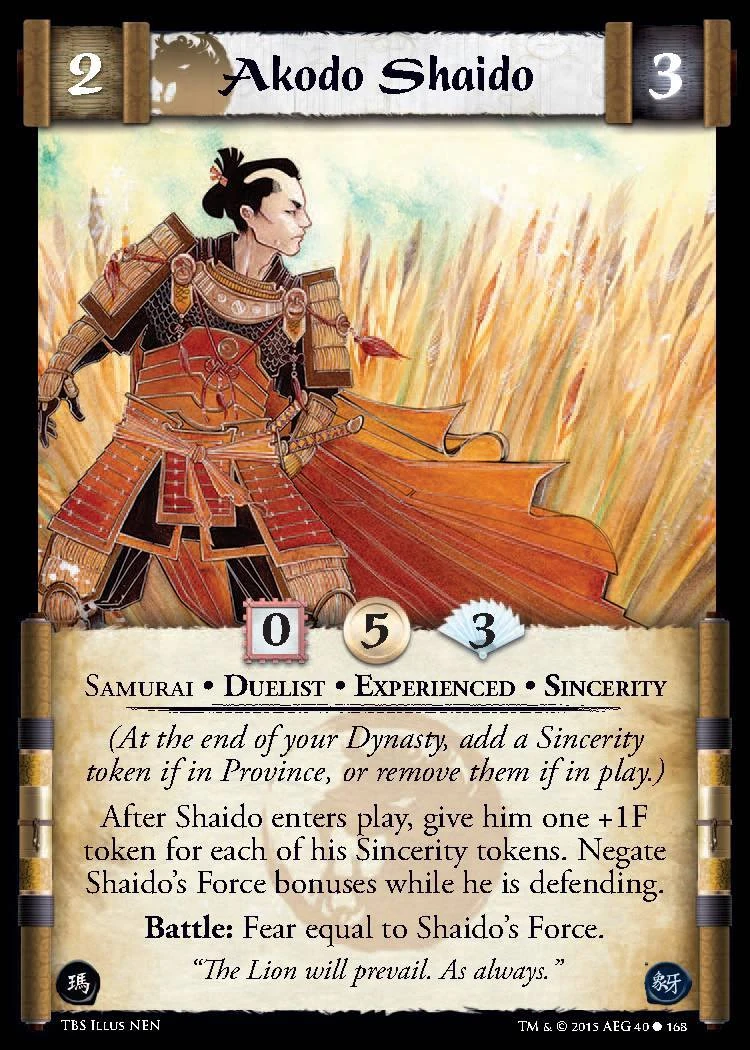 Akodo Shaido Exp/card | L5r: Legend of the Five Rings Wiki | Fandom