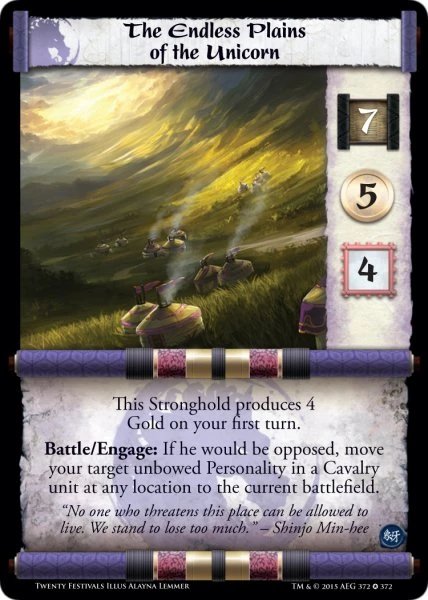 The Endless Plains of the Unicorn/card | L5r: Legend of the Five Rings ...