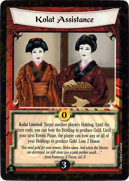 Kolat Assistance/card | L5r: Legend of the Five Rings Wiki | Fandom