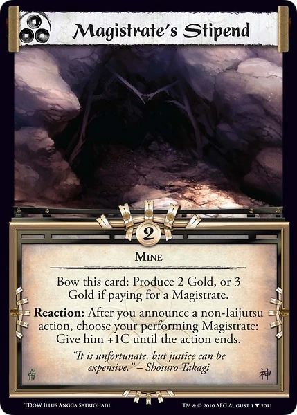 Magistrate's Stipend/card | L5r: Legend of the Five Rings Wiki | Fandom