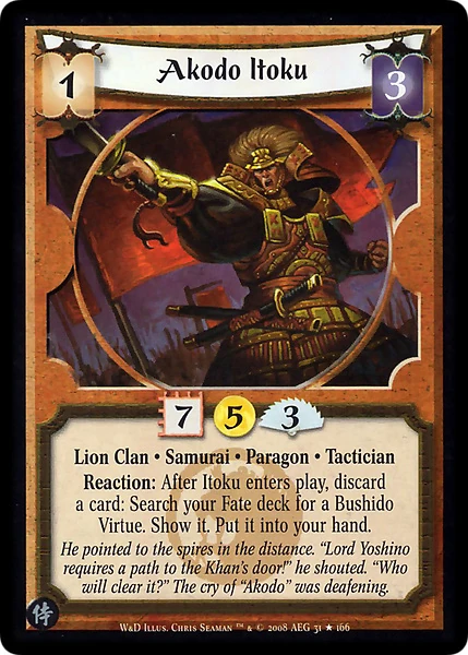 Akodo Itoku/card | L5r: Legend of the Five Rings Wiki | Fandom