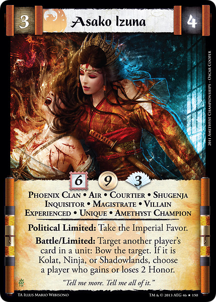 Asako Izuna Expcard L5r Legend Of The Five Rings Wiki Fandom