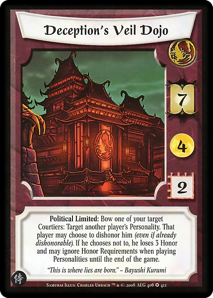 Deception's Veil Dojo/card | L5r: Legend of the Five Rings Wiki | Fandom