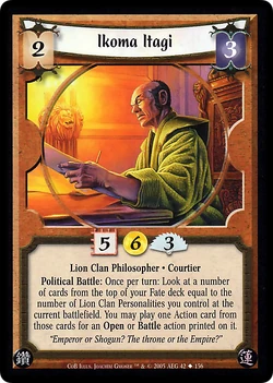 Ikoma Itagi/card | L5r: Legend of the Five Rings Wiki | Fandom