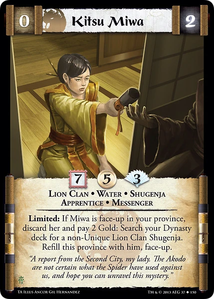 Kitsu Miwa/card | L5r: Legend of the Five Rings Wiki | Fandom