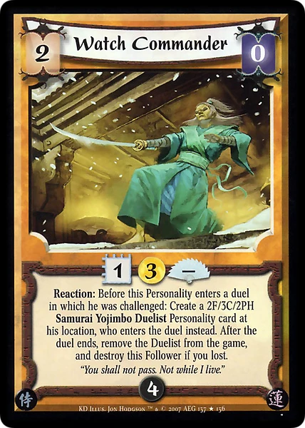 Watch Commander/card | L5r: Legend of the Five Rings Wiki | Fandom