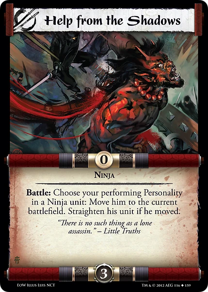 Help from the Shadows/card | L5r: Legend of the Five Rings Wiki | Fandom