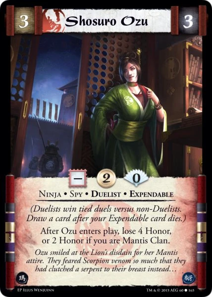 Shosuro Ozu/card | L5r: Legend of the Five Rings Wiki | Fandom