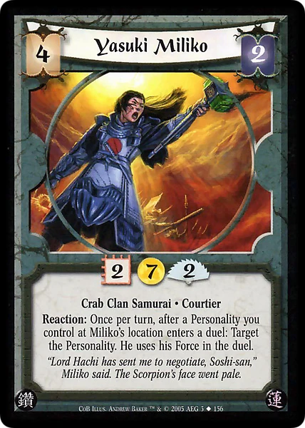 Yasuki Miliko/card | L5r: Legend of the Five Rings Wiki | Fandom