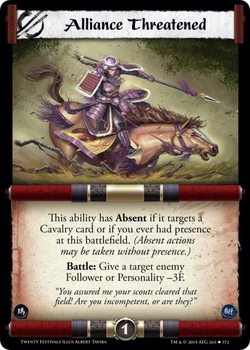 Alliance Threatened/card | L5r: Legend of the Five Rings Wiki | Fandom