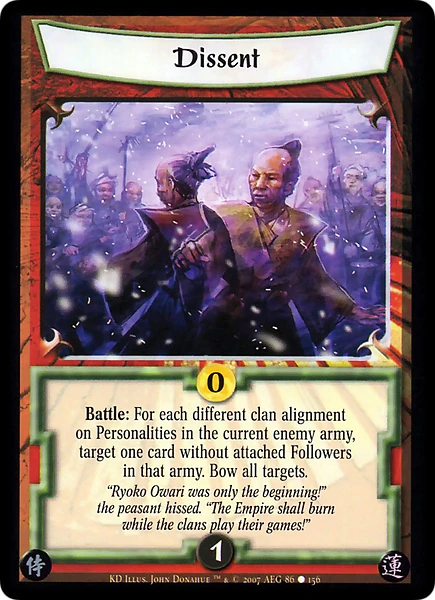 Dissent/card | L5r: Legend of the Five Rings Wiki | Fandom