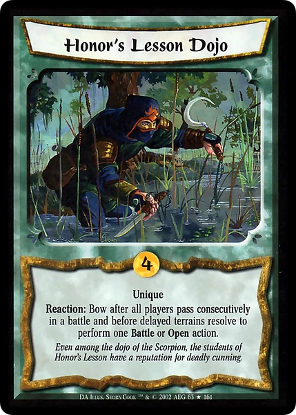 Honor's Lesson Dojo/card | L5r: Legend of the Five Rings Wiki | Fandom