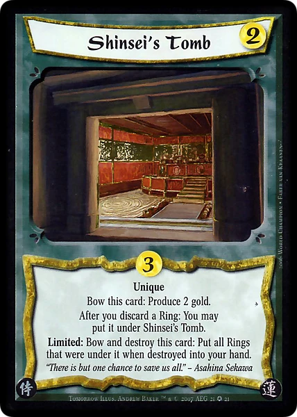 Shinsei's Tomb/card | L5r: Legend of the Five Rings Wiki | Fandom