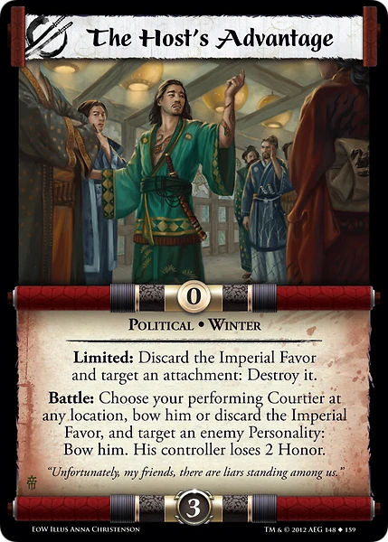 The Host's Advantage/card | L5r: Legend of the Five Rings Wiki | Fandom