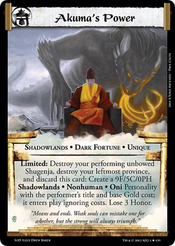 Akuma's Power/card | L5r: Legend of the Five Rings Wiki | Fandom