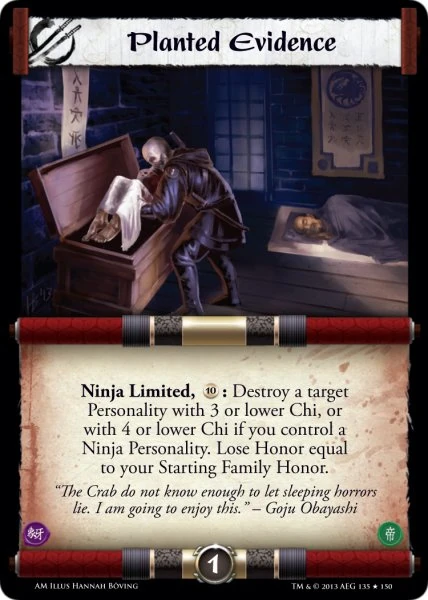 Planted Evidence/card | L5r: Legend of the Five Rings Wiki | Fandom