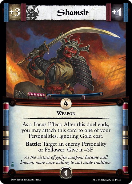 Shamsir/card | L5r: Legend of the Five Rings Wiki | Fandom