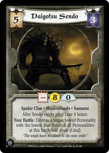 Daigotsu Sendo/card | L5r: Legend of the Five Rings Wiki | Fandom