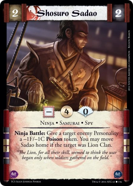 Shosuro Sadao/card | L5r: Legend of the Five Rings Wiki | Fandom