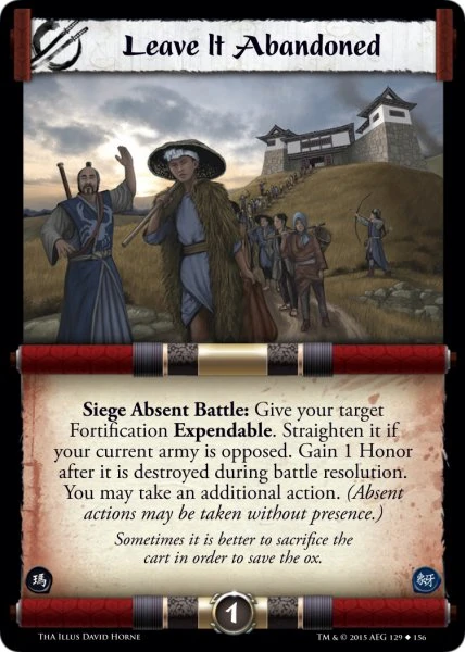 Leave It Abandoned/card | L5r: Legend of the Five Rings Wiki | Fandom