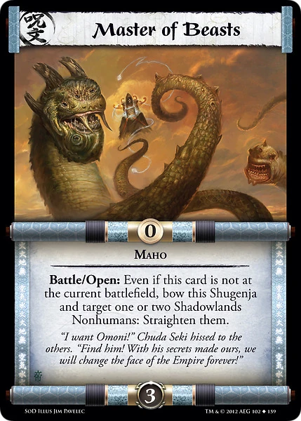 Master of Beasts/card | L5r: Legend of the Five Rings Wiki | Fandom