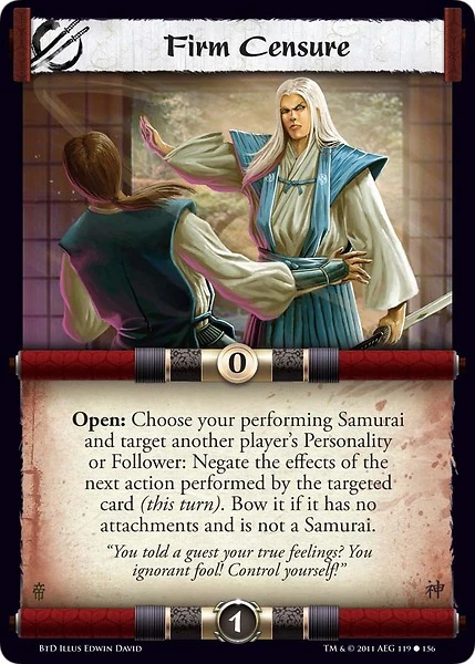 Firm Censure/card | L5r: Legend of the Five Rings Wiki | Fandom