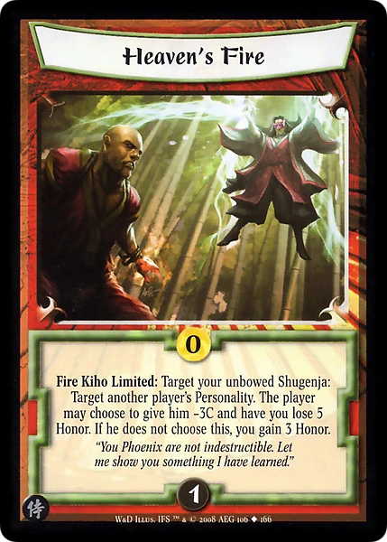 Heaven's Fire/card | L5r: Legend of the Five Rings Wiki | Fandom