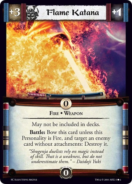 Flame Katana/card | L5r: Legend of the Five Rings Wiki | Fandom