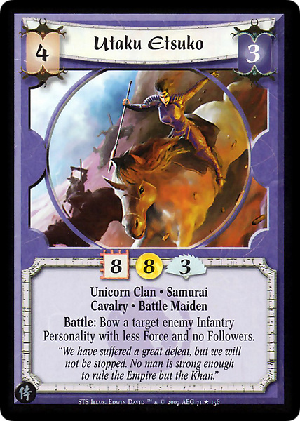 Utaku Etsukocard L5r Legend Of The Five Rings Wiki Fandom