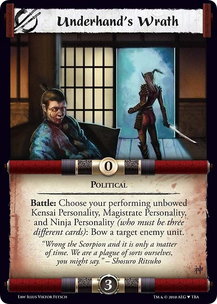 Underhand's Wrath/card | L5r: Legend of the Five Rings Wiki | Fandom