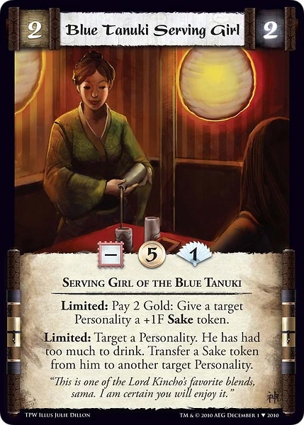 Blue Tanuki Serving Girl/card | L5r: Legend of the Five Rings Wiki | Fandom