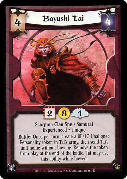 Bayushi Tai Exp/card | L5r: Legend of the Five Rings Wiki | Fandom