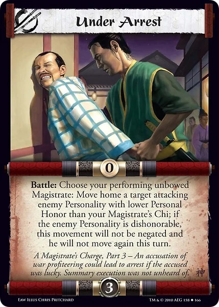 Under Arrest/card | L5r: Legend of the Five Rings Wiki | Fandom