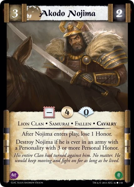 Akodo Nojima/card | L5r: Legend of the Five Rings Wiki | Fandom