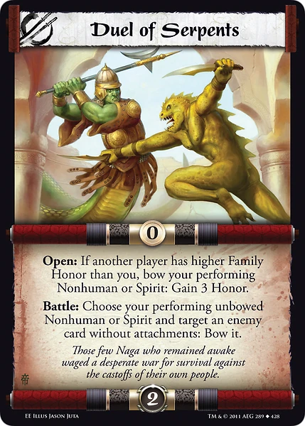 Duel of Serpents/card | L5r: Legend of the Five Rings Wiki | Fandom