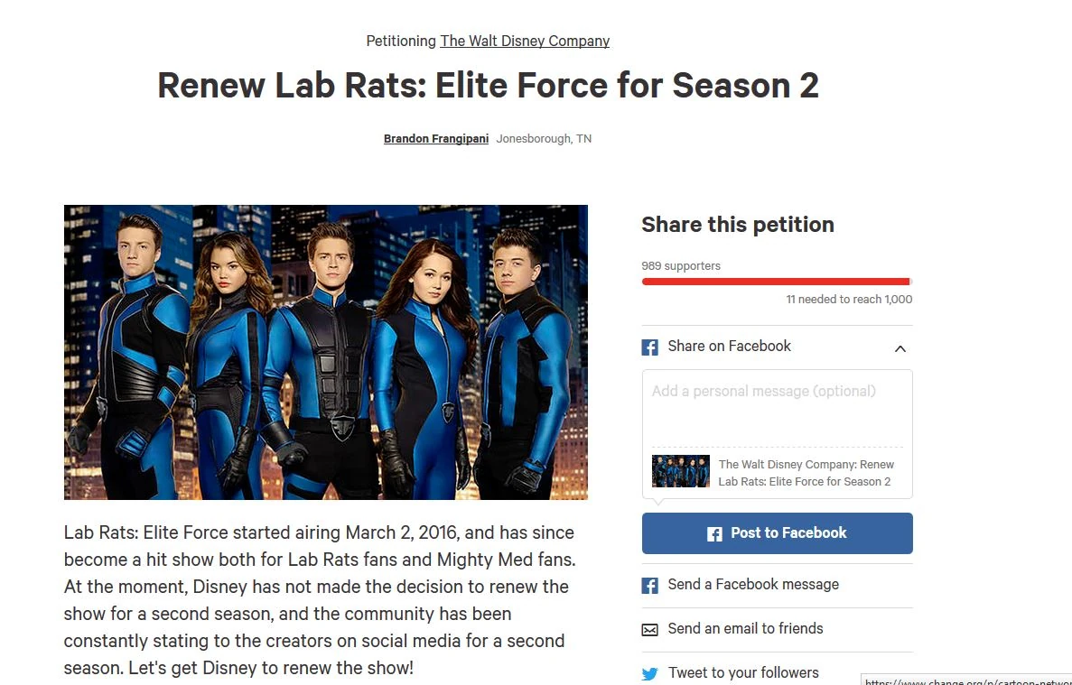 User blog:OfficialBrandonF/989 SUPPORTERS! | Lab Rats: Elite Force ...