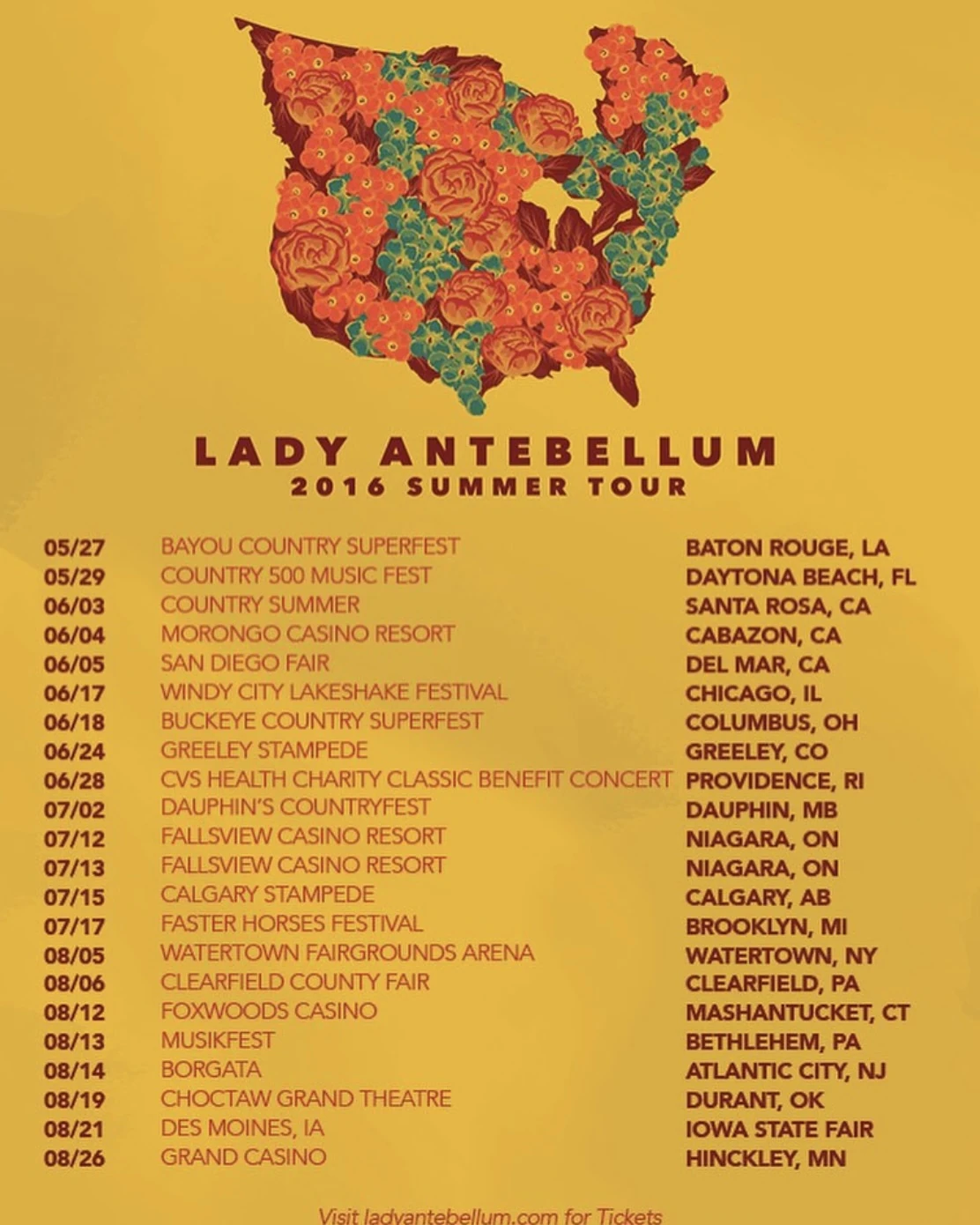 2016 Summer Tour | Lady A Wiki | Fandom