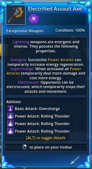 Electrified Assault Axe | Landmark Wiki | Fandom