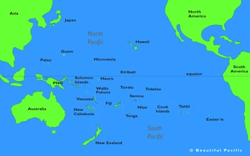 Pacific Islands World Map