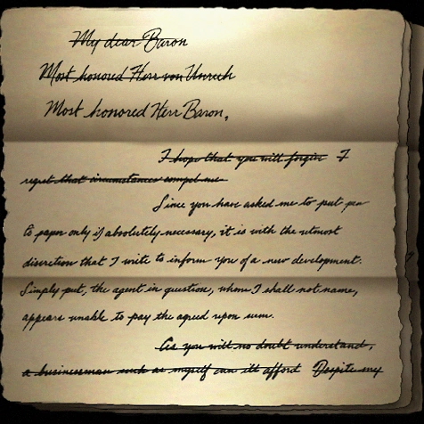 August's Letter | Last Express Wiki | Fandom