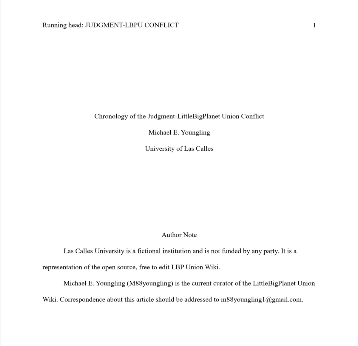 Chronology of the Judgment-LittleBigPlanet Union Conflict | The LBP ...