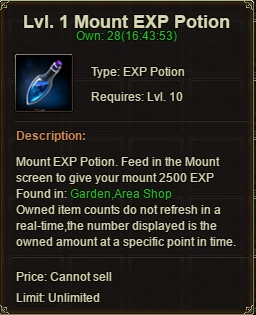 Lvl. 1 Mount EXP Potion | League of Angels Wiki | Fandom