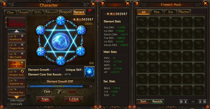 Element Training | League of Angels Wiki | Fandom