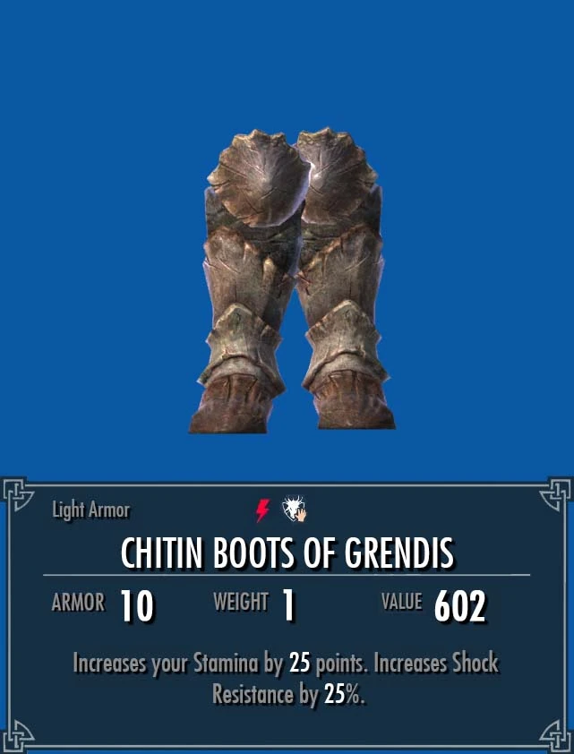 Chitin Boots of Grendis | Legacy of the Dragonborn | Fandom