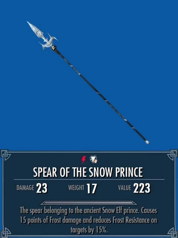 Spear of the Snow Prince | Legacy of the Dragonborn | Fandom