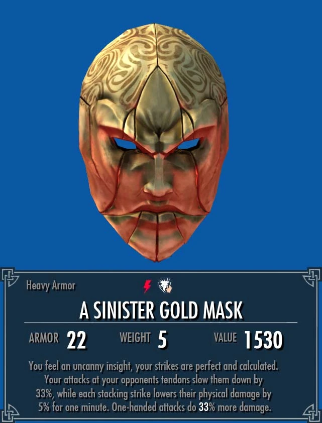 A Sinister Gold Mask | Legacy of the Dragonborn | Fandom