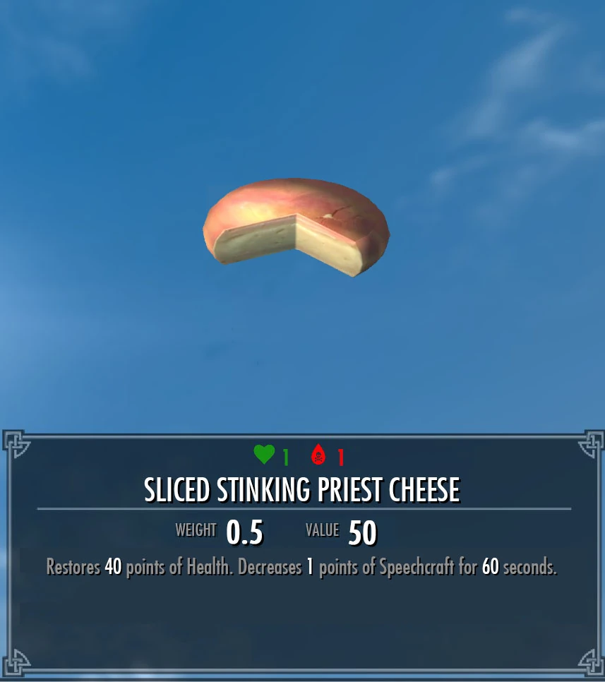 Sliced Stinking Priest Cheese | Legacy of the Dragonborn | Fandom