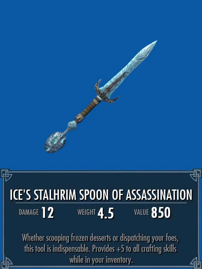Ice's Stalhrim Spoon of Assassination (Classic Skyrim) | Legacy of the ...