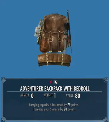 Adventurer Backpack with Bedroll | Legacy of the Dragonborn | Fandom